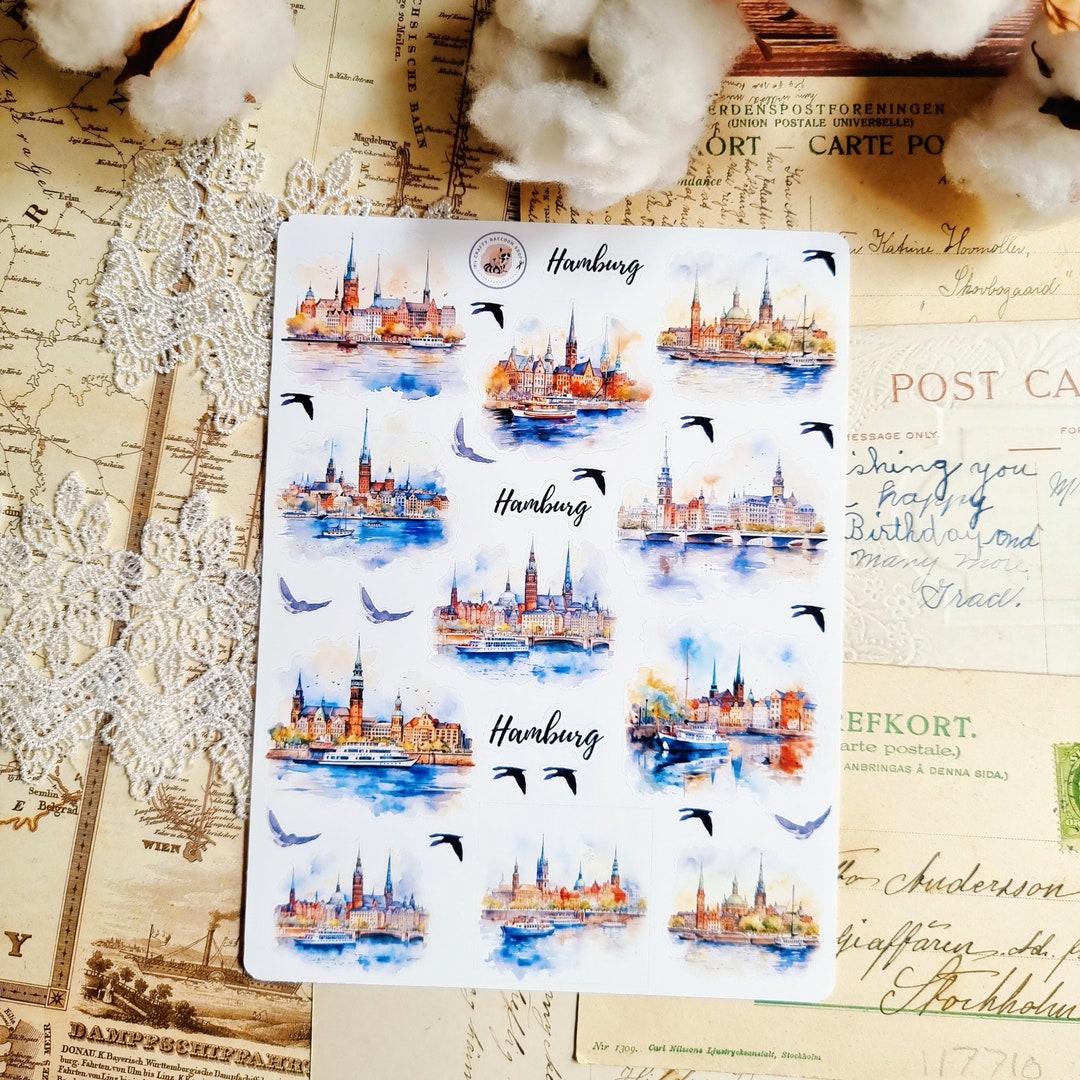 Hamburg Stickers/germany Stickers /travel Journal Stickers/wanderlust ...