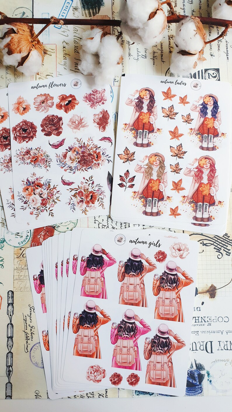 Cozy Autumn Day Stickers: Matte Vinyl Planner Stickers - Etsy