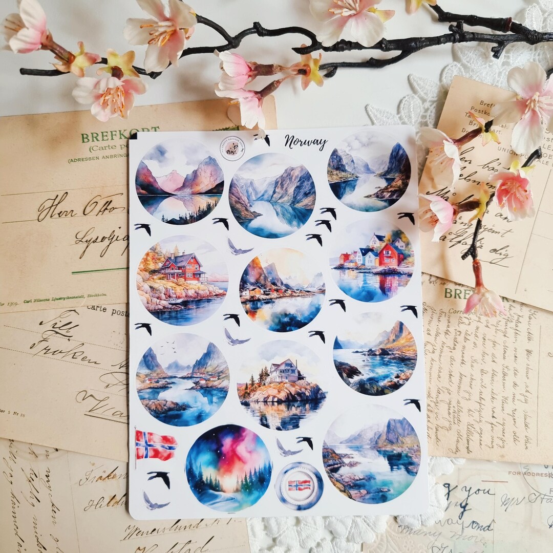Norway Stickers/ Travel Stickers/ Matt Vinyl Sticker Sheet - Etsy