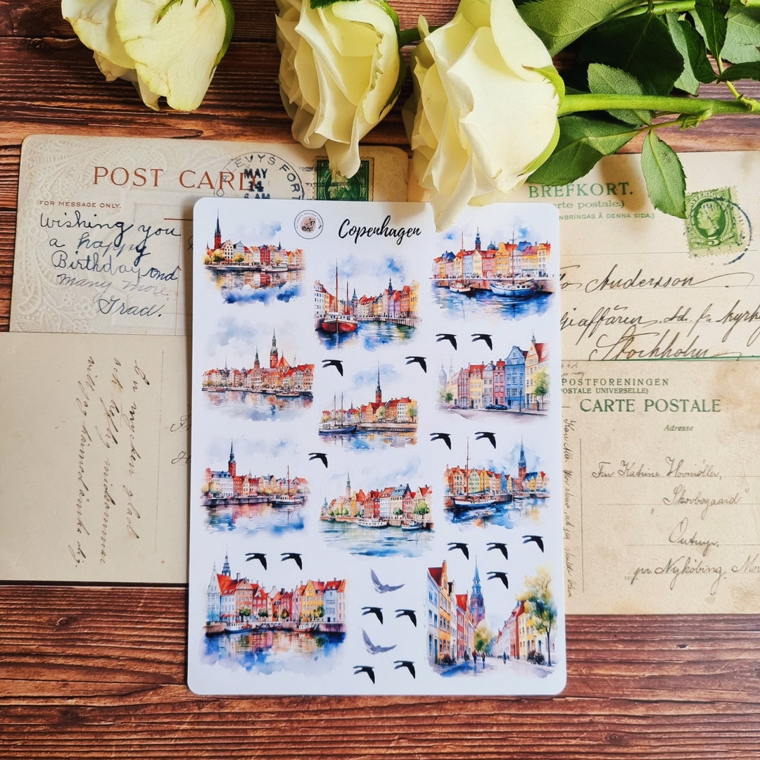 Copenhagen Stickers: Travel Journal Stickers - Etsy