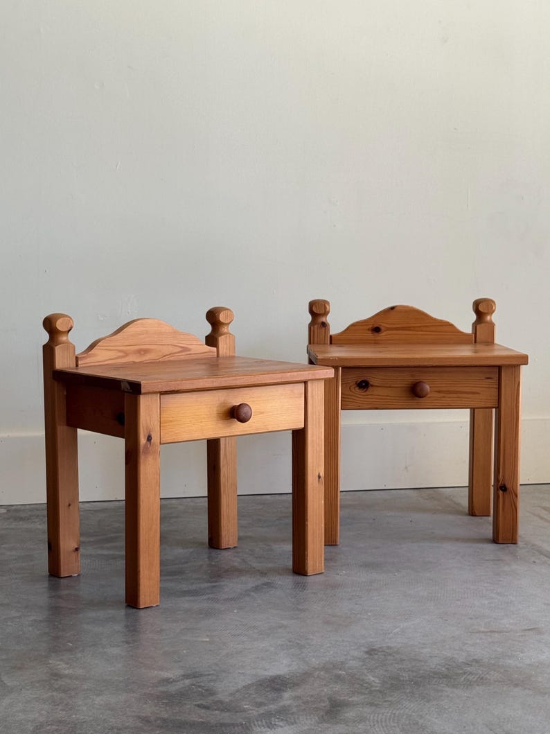 Pair 1970s Swedish Pine Side Tables / Night Stands - Etsy