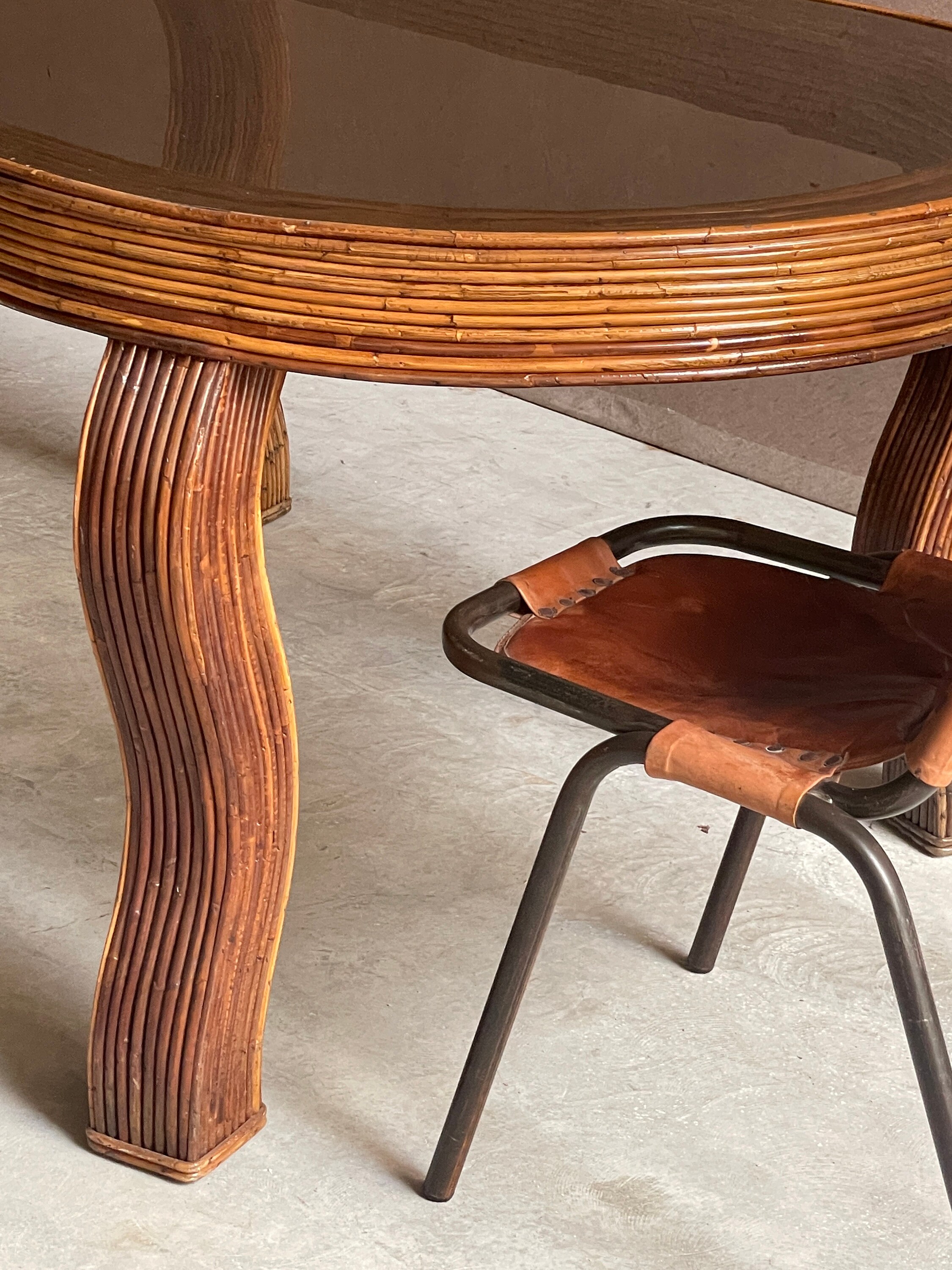 Vintage Pencil Reed Wavy Leg Dining Table Organic Coastal - Etsy