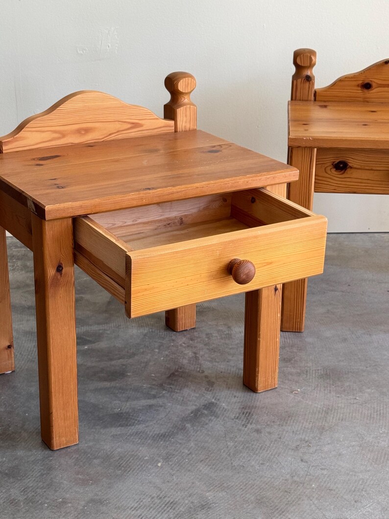 Pair 1970s Swedish Pine Side Tables / Night Stands - Etsy