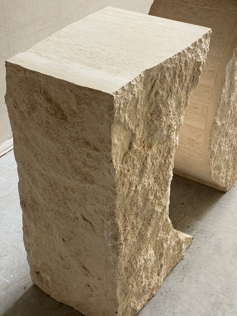 Vintage Italian Travertine Marble Table Bases Pedestals Willy Rizzo - Etsy