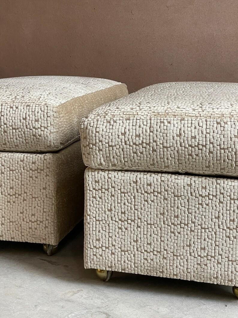 Vintage Pair Cut Velvet Ottomans With Storage - Newly Upholstered - Etsy