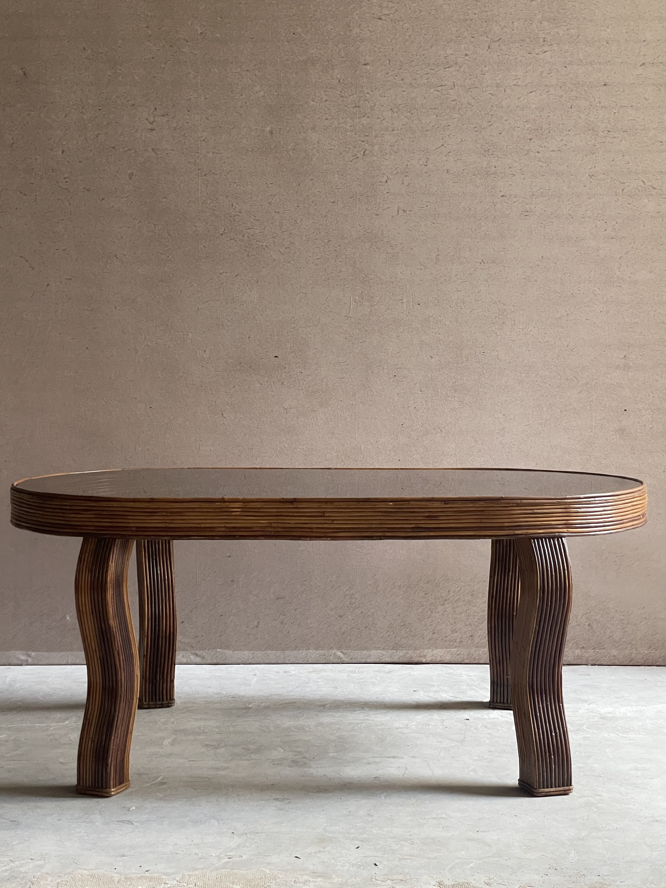 Vintage Pencil Reed Wavy Leg Dining Table Organic Coastal - Etsy