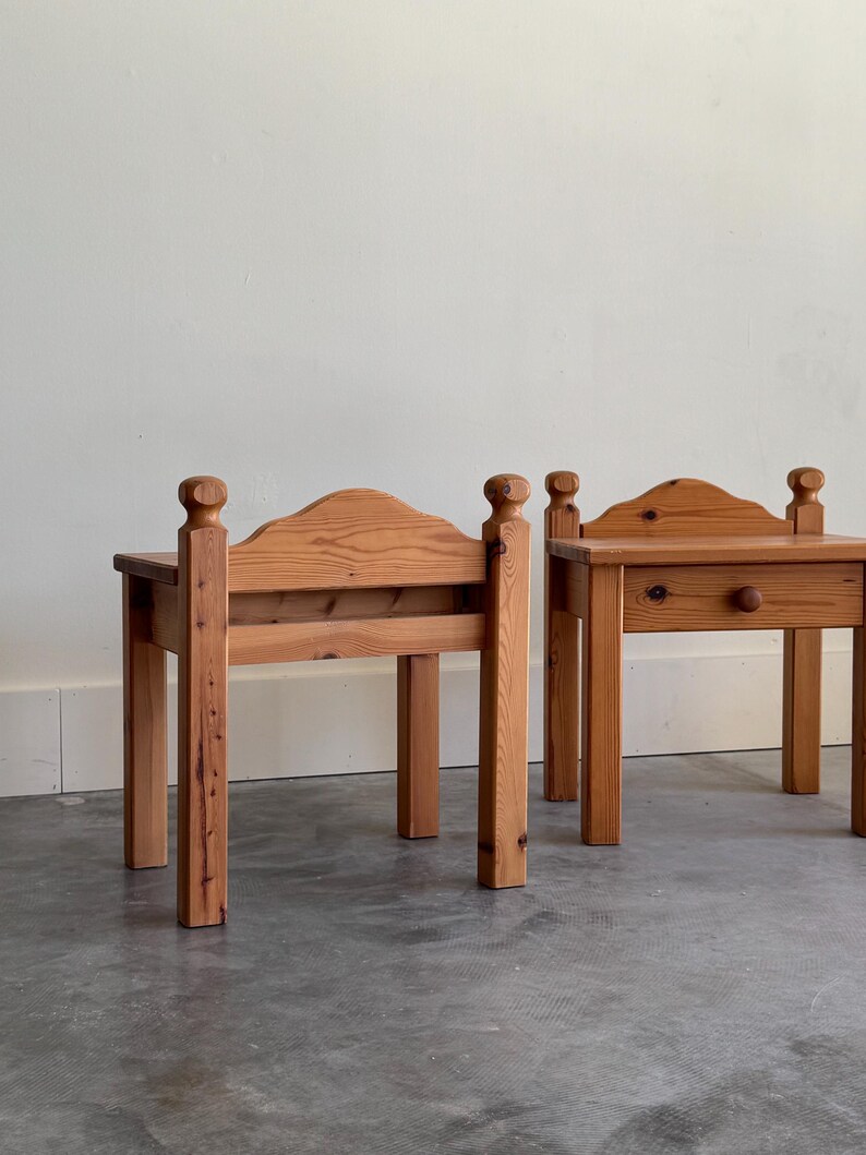 Pair 1970s Swedish Pine Side Tables / Night Stands - Etsy