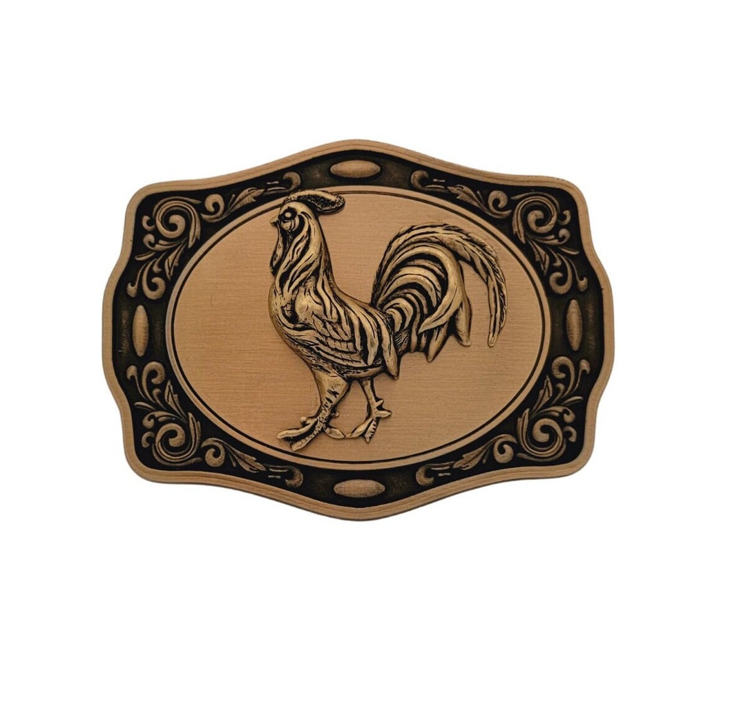 Handmade Oxidized Brass Rooster Belt Buckle - Etsy