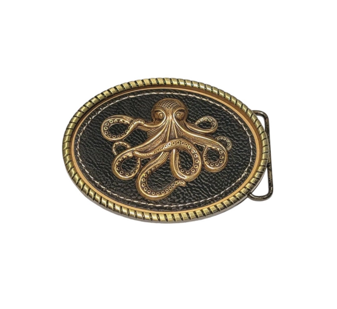 Handmade Bronze Octopus Belt Buckle - Etsy