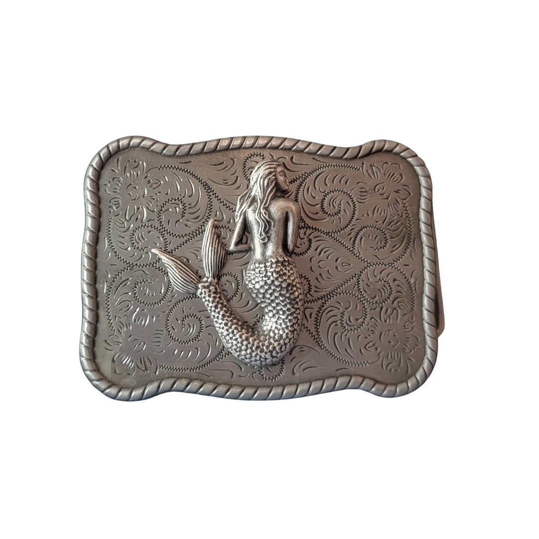 Handmade Oxidized Silver Mermaid Belt Buckle - Etsy