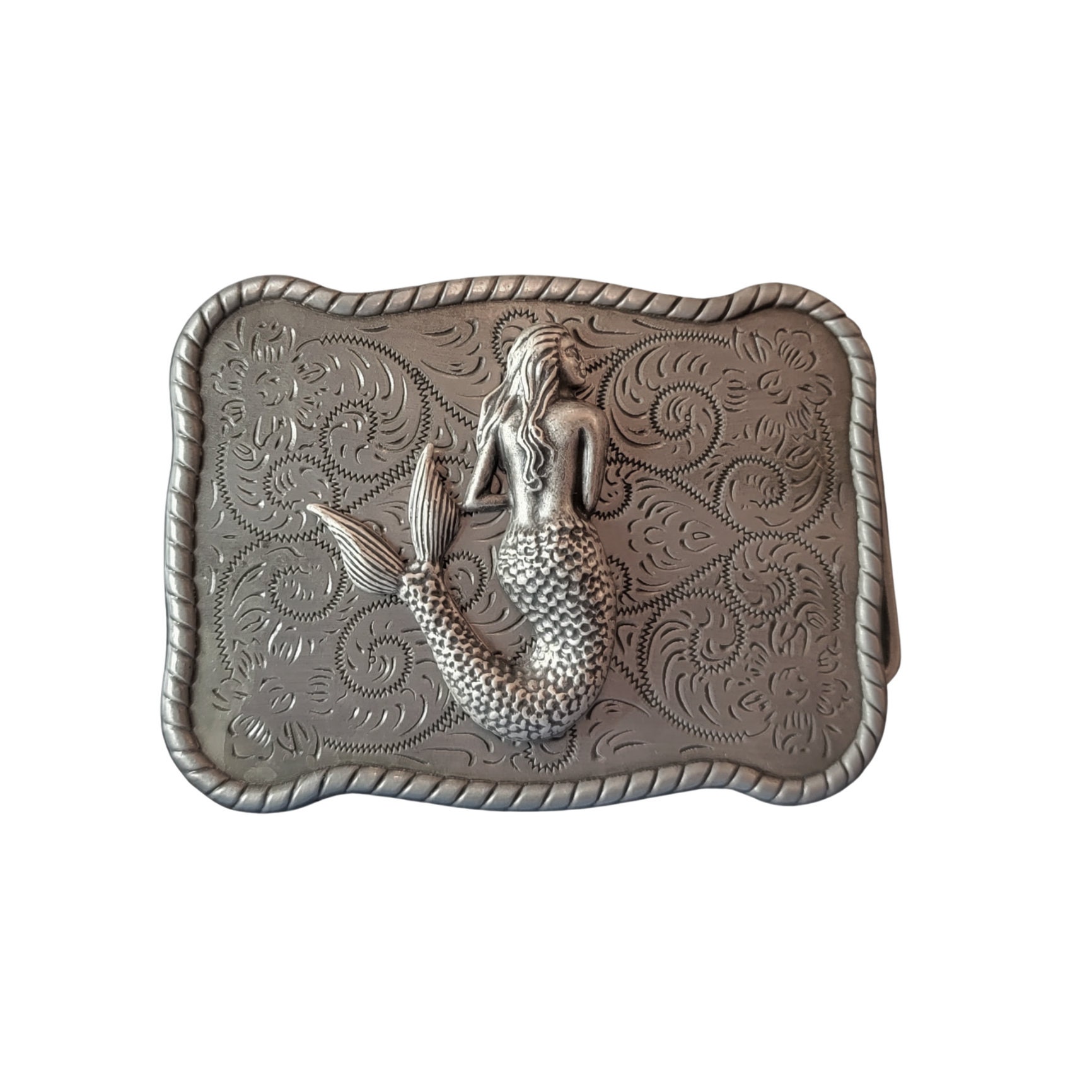 Handmade Oxidized Silver Mermaid Belt Buckle - Etsy