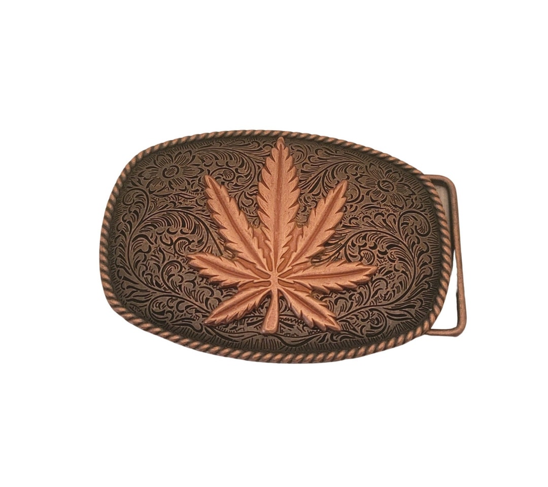 Handmade Oxidized Copper Marijuana Leaf Belt Buckle - Etsy