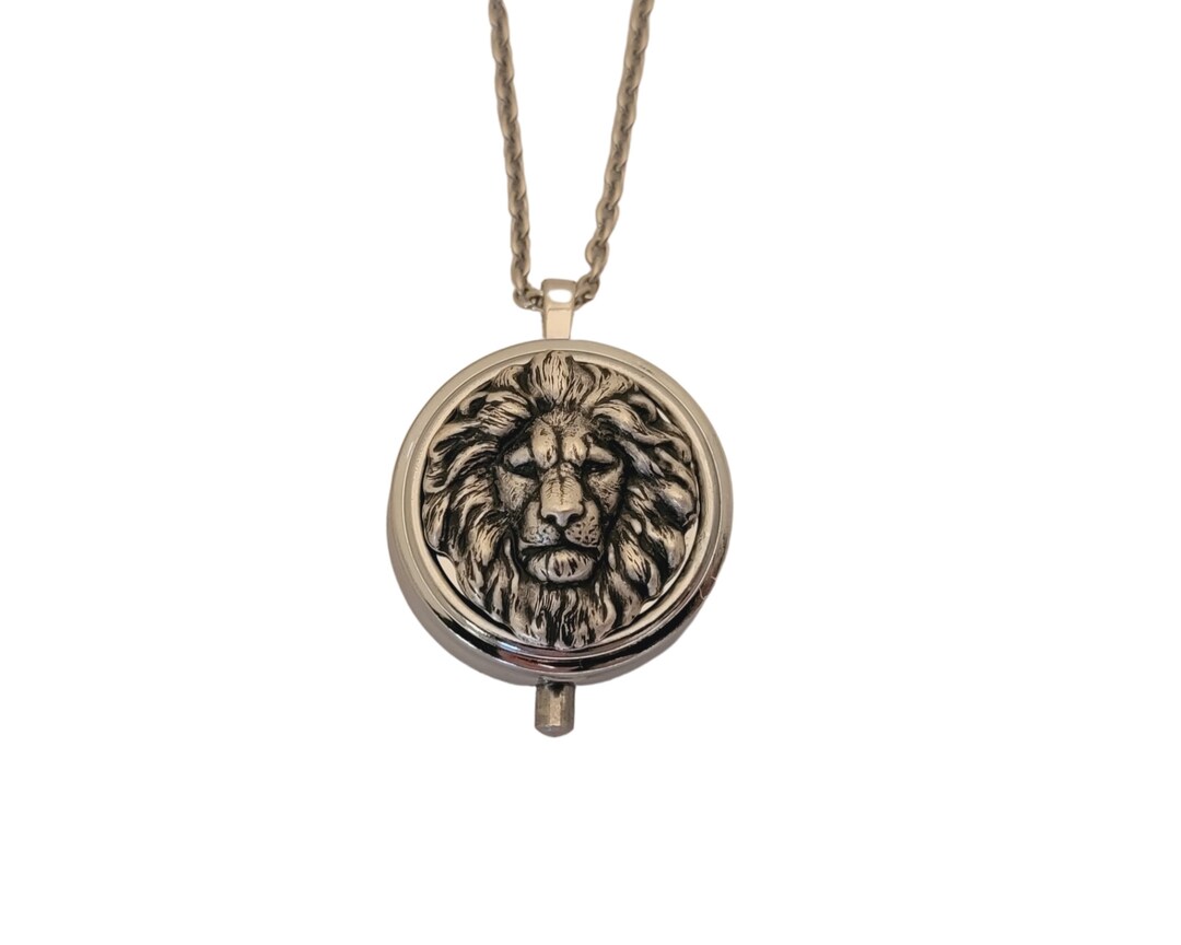 Handmade Silver Lion Pill Box Necklace - Etsy