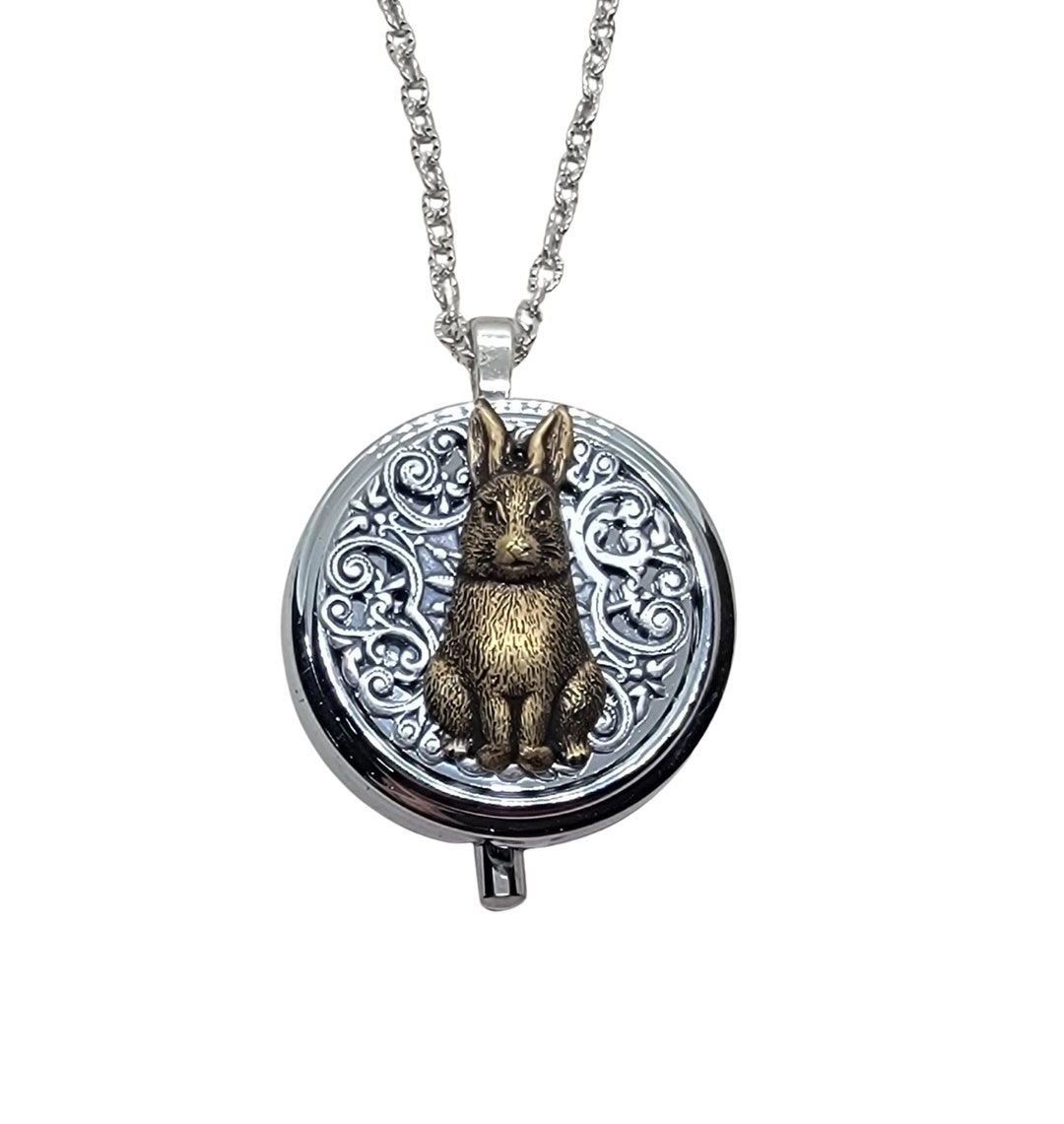 Handmade Silver Bunny Rabbit Pill Box Necklace - Etsy