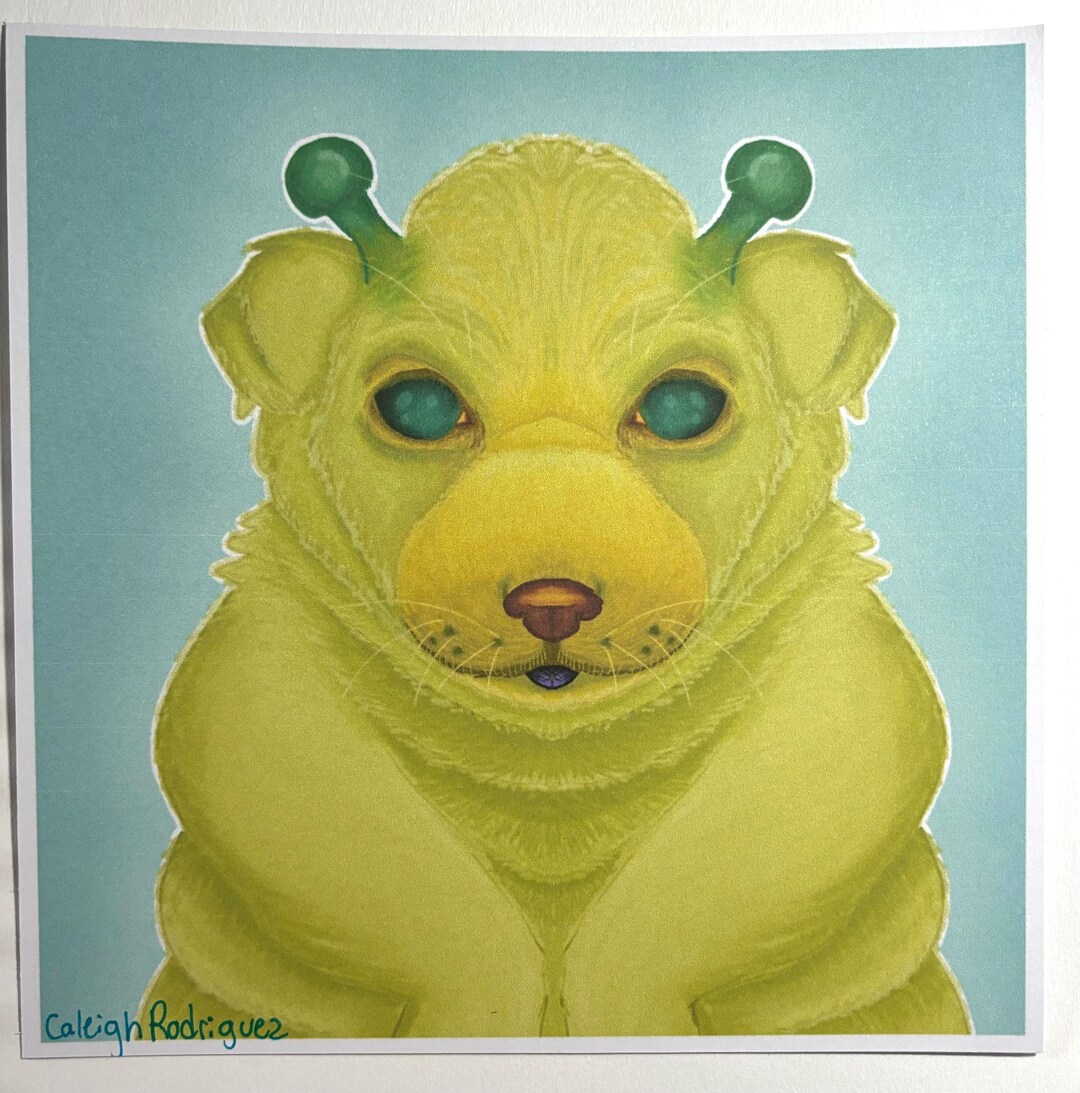 Alien Dog Art Print, Silly Puppy, Funny Art, Space Lovers Gift, Dog ...