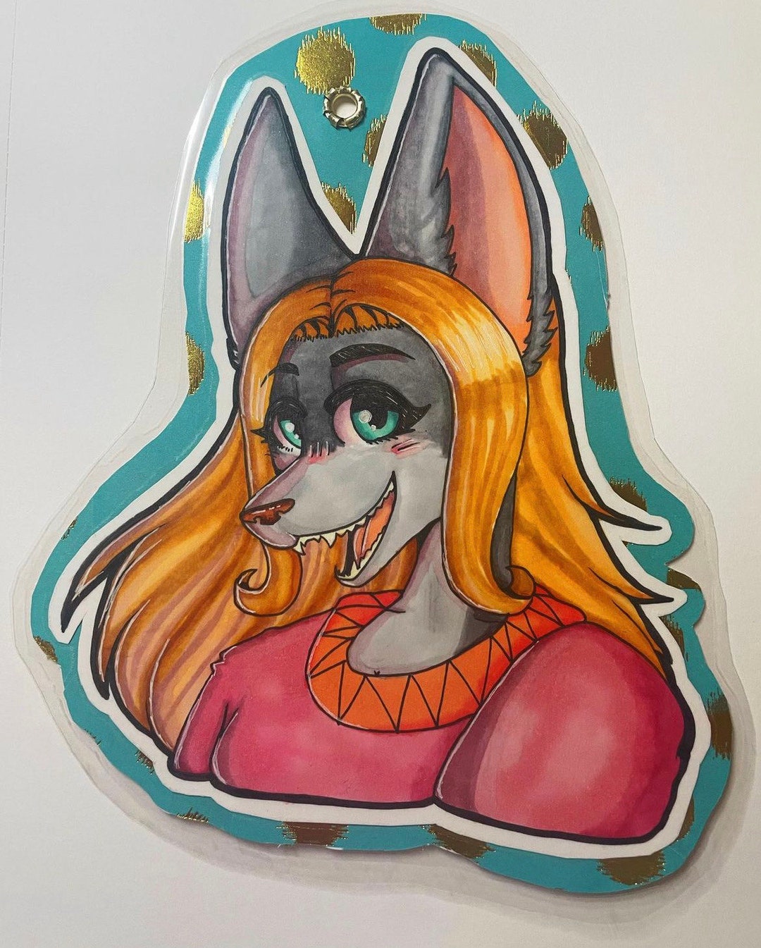 Custom Fursona Badge for Furry Conventions, Laminated Badge, Copic ...