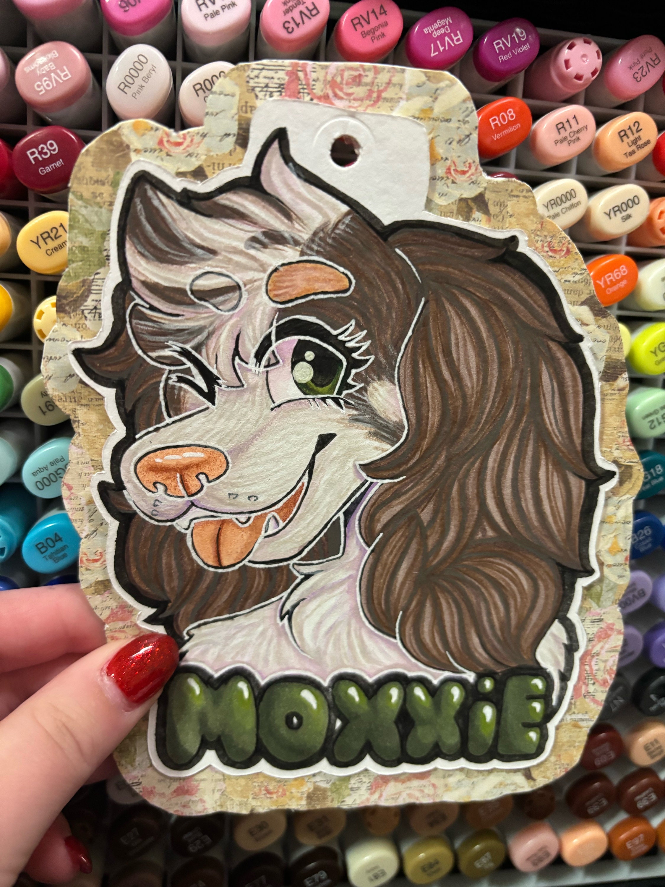 Custom Fursona Badge for Furry Conventions, Laminated Badge, Copic ...