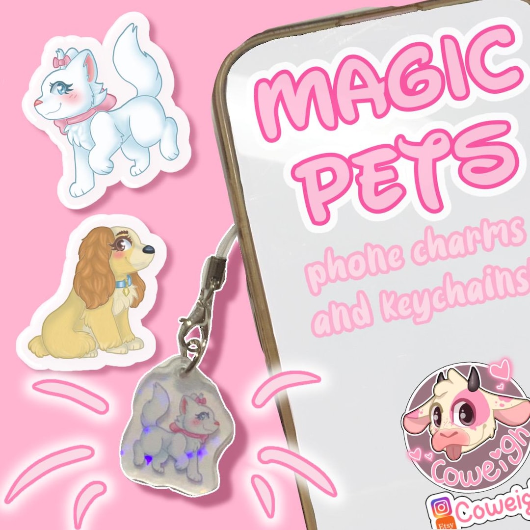 Magic Pets Phone Charm, 1 Inch Keychain, Kawaii Gift, Mouse and Friends ...