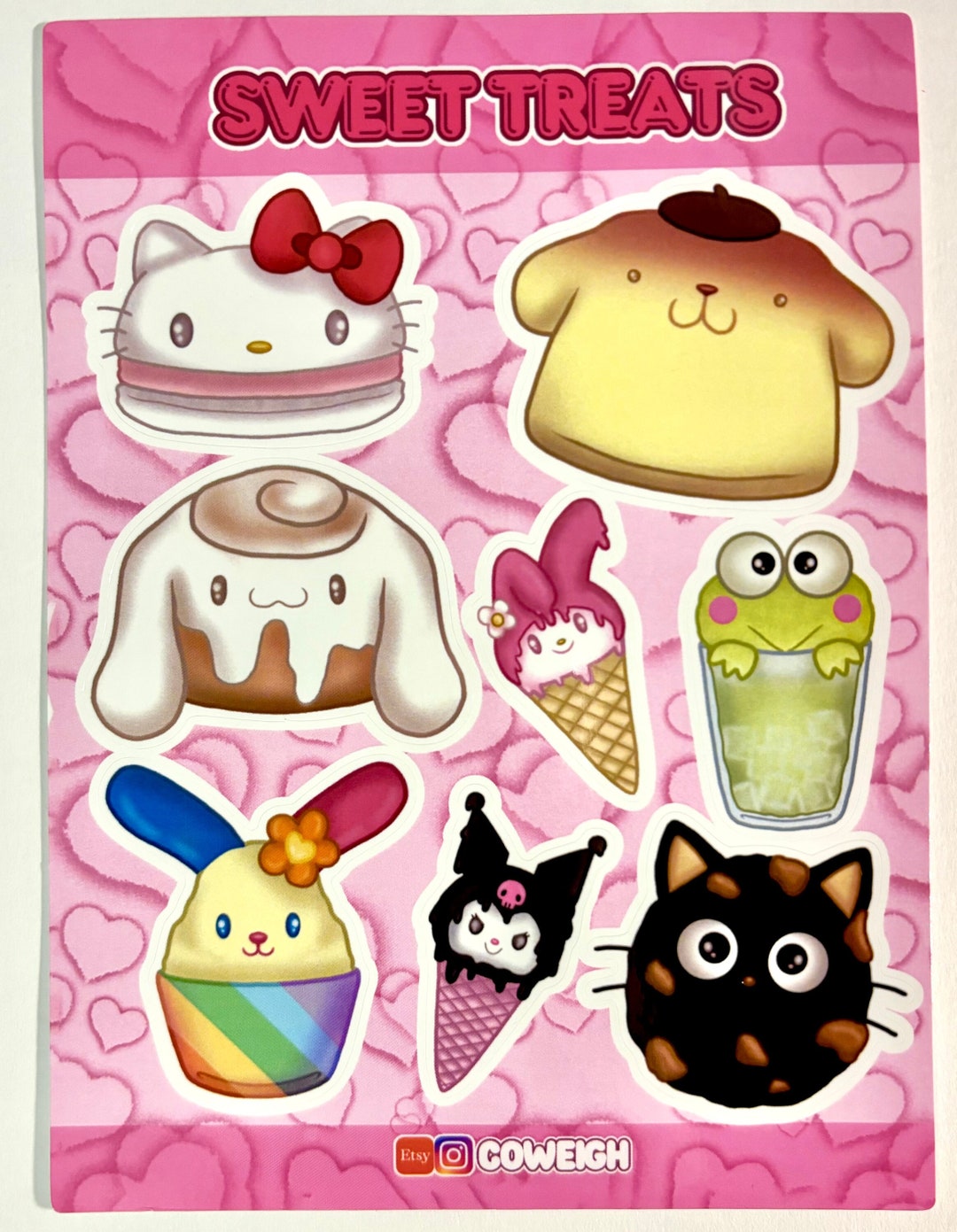 Sweet Treats Sticker Sheet, Sanrio Kawaii Stickers, Hello Kitty, My ...