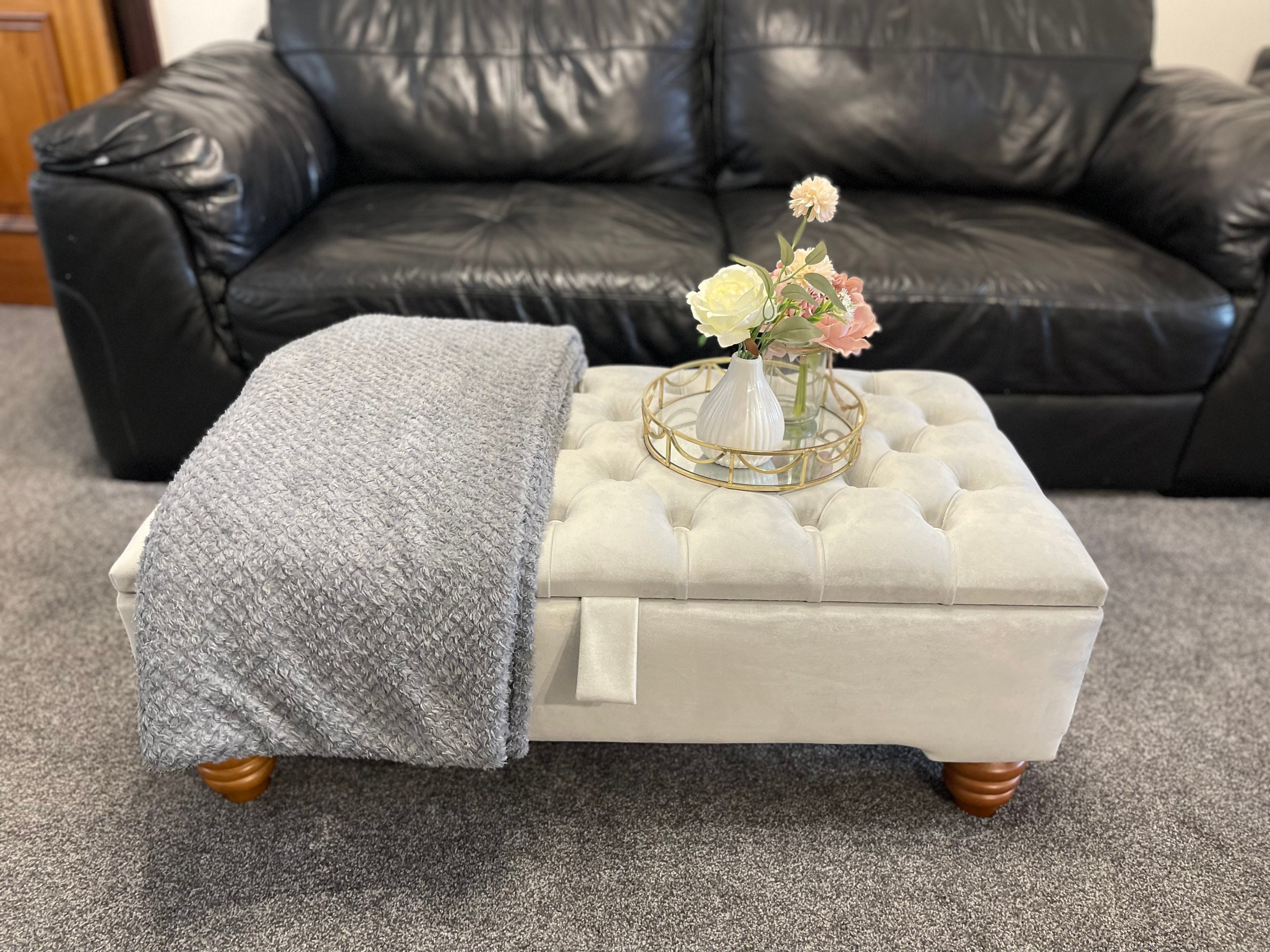 Handmade Chesterfield High End Upholstered Footstool Footrest - Etsy UK