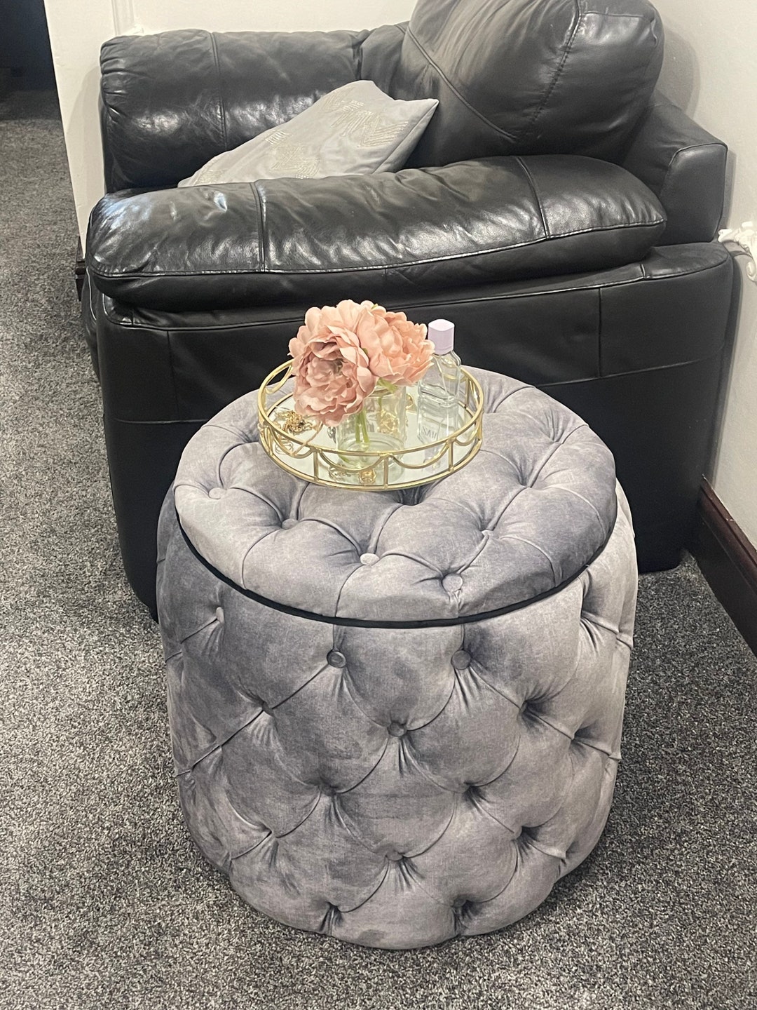 Handmade Chesterfield Newly Designed Round Footstool, Coffee Table ...