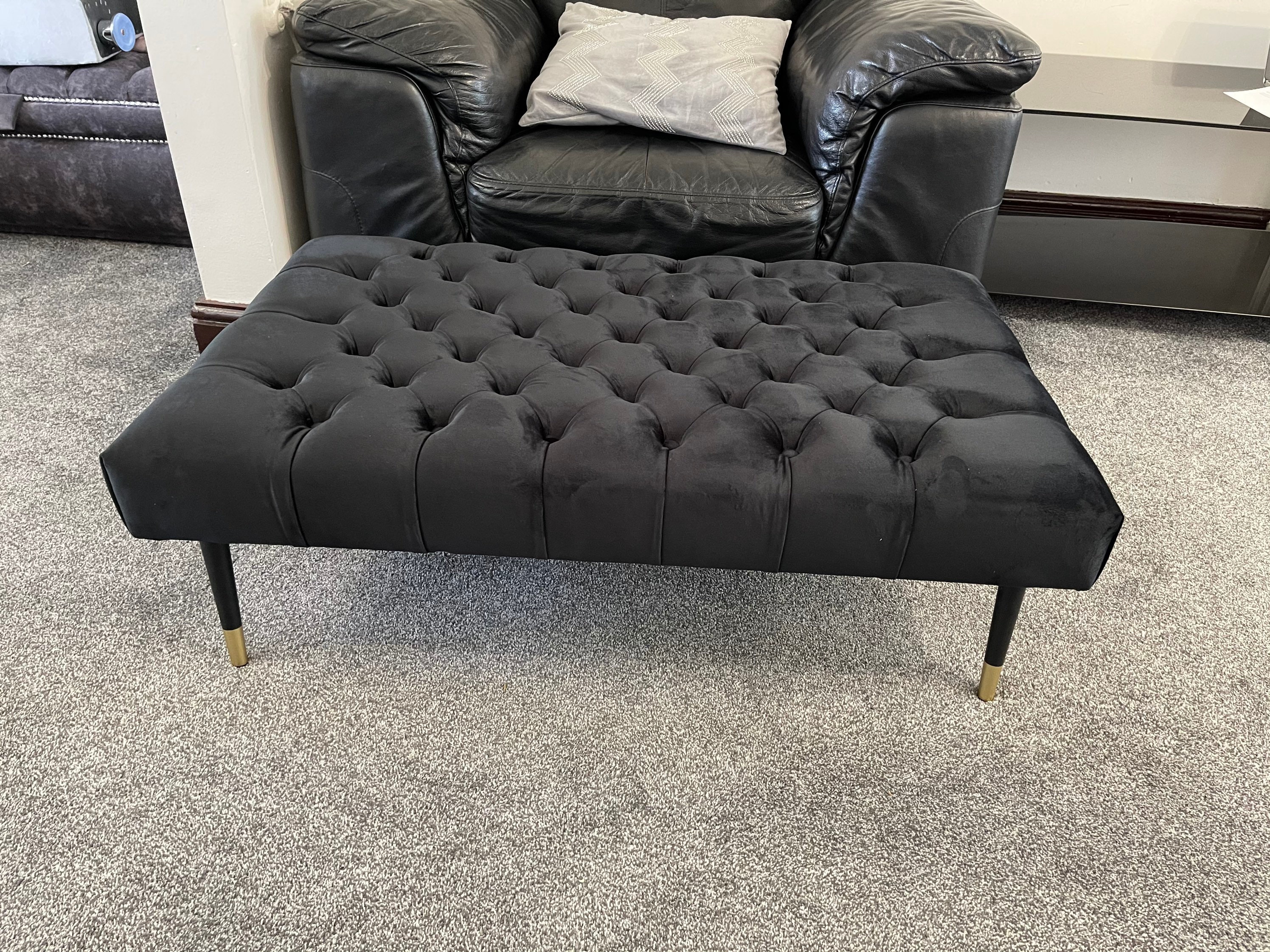 Extra Large High Feet Handmade Chesterfield Footstool Coffee | Etsy