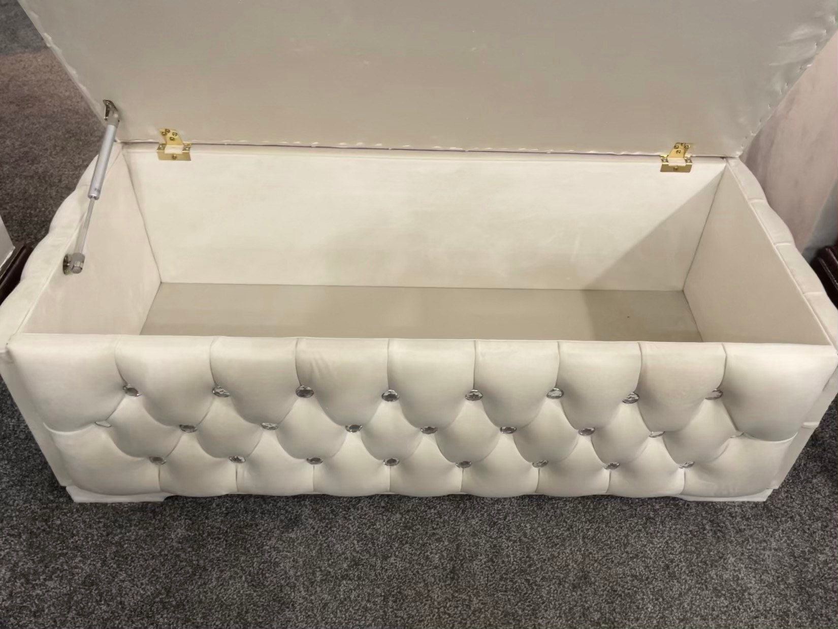Large Fully Upholstered Storage Ottoman Blanket Toy Box Footstool - Etsy UK