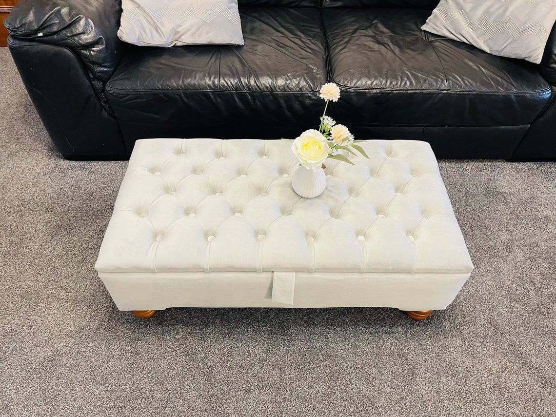 Handmade Chesterfield High End Upholstered Footstool Footrest - Etsy UK