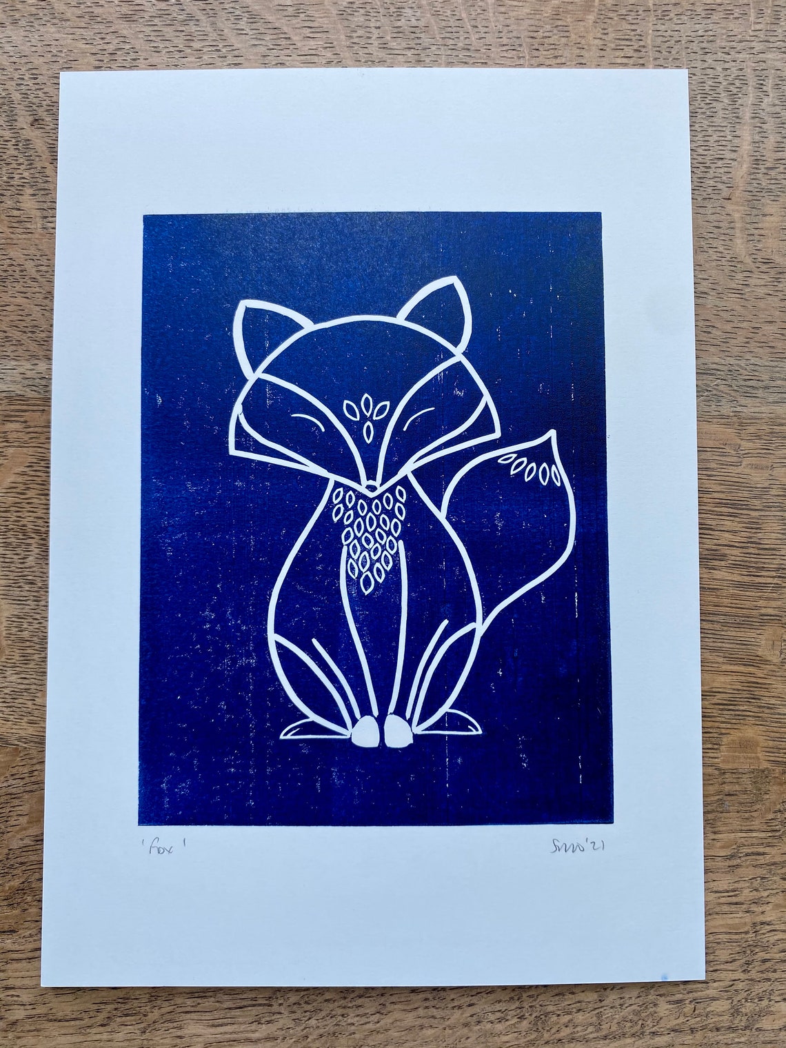 Fox Lino Print - Etsy