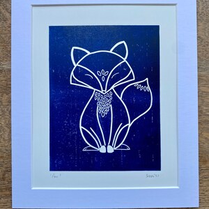 Fox Lino Print - Etsy