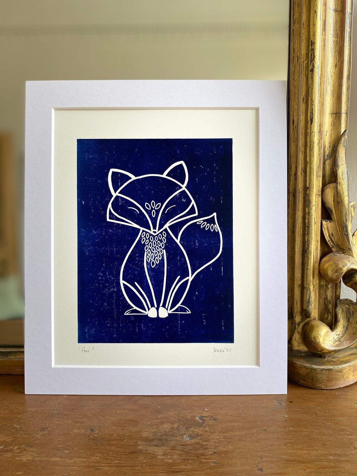 Fox Lino Print - Etsy