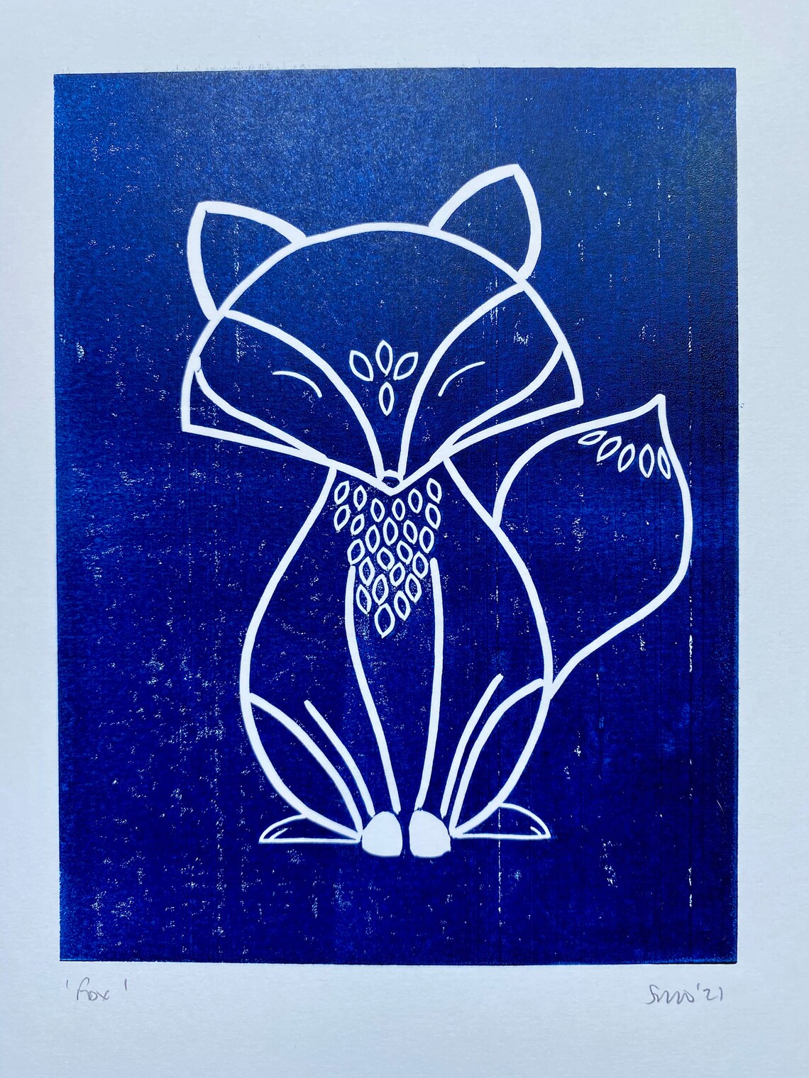 Fox Lino Print - Etsy