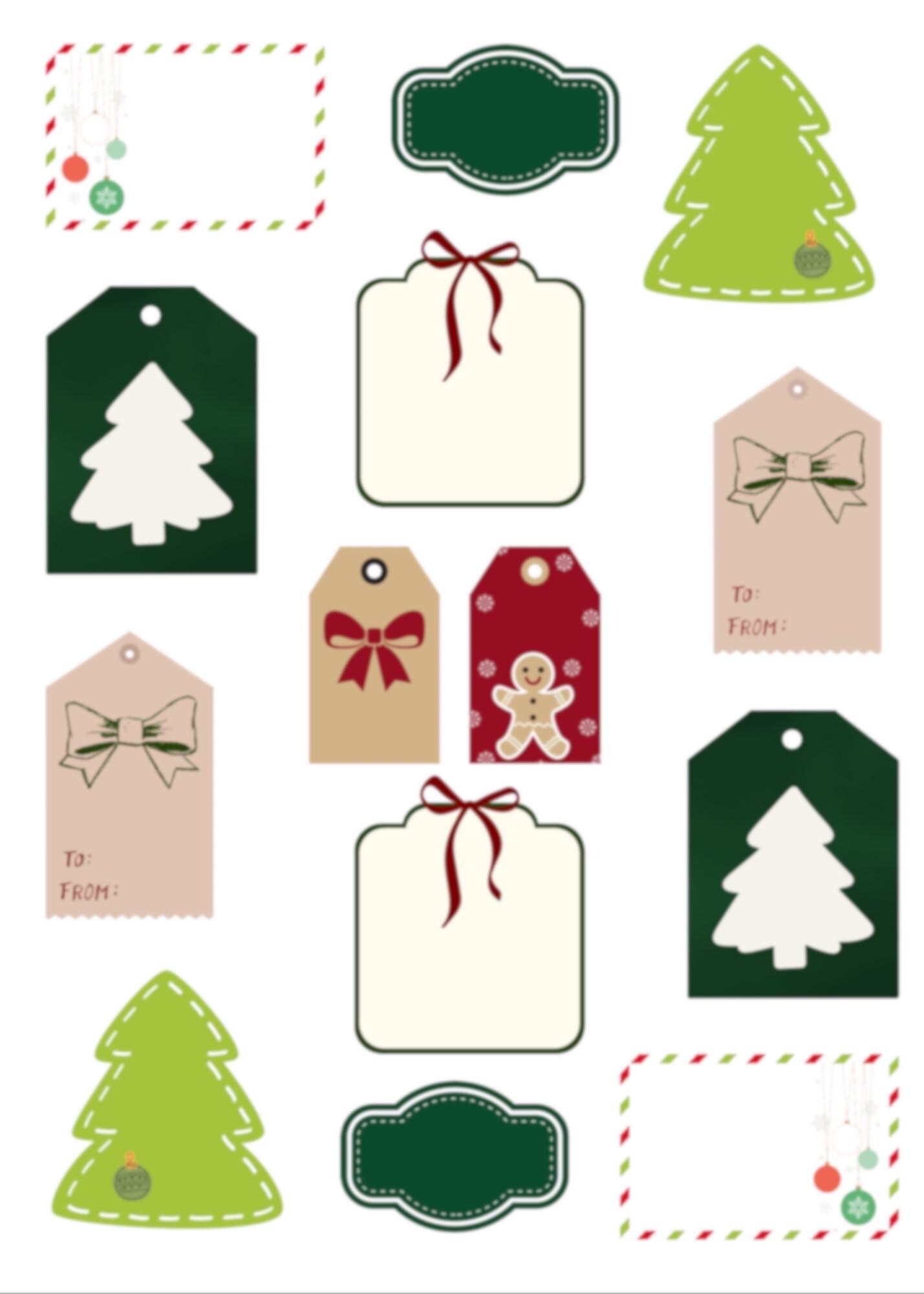 Aesthetic Printable Christmas Tags - Etsy