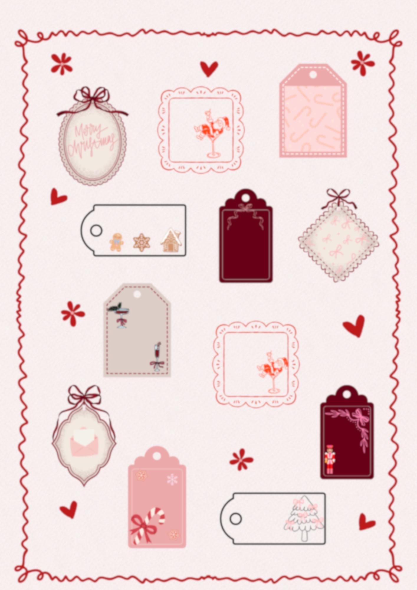 Aesthetic Printable Christmas Tags - Etsy