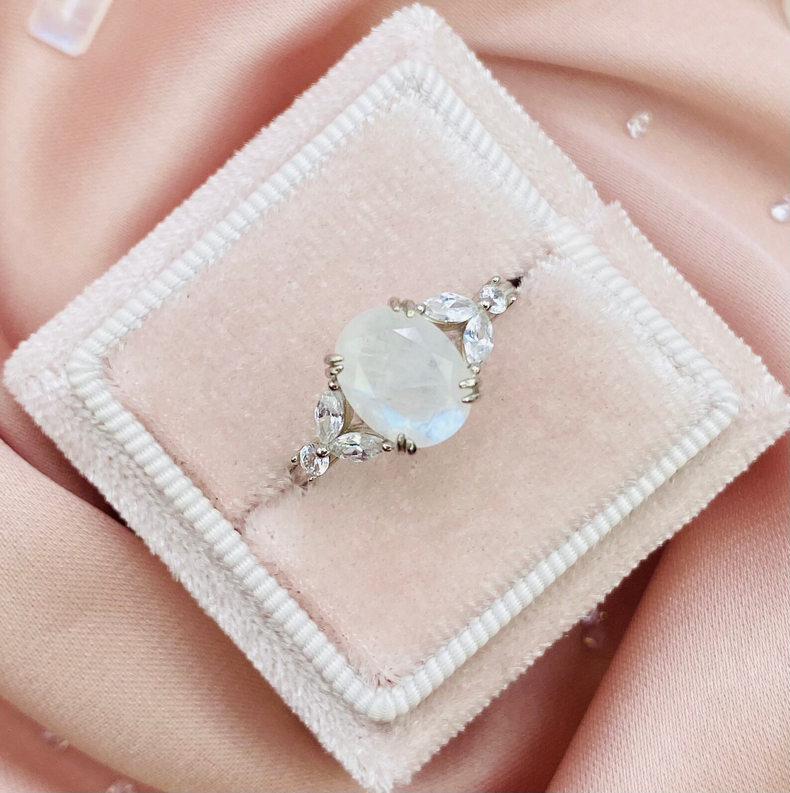 Enchanted Moonstone Ring Promise Ring Simple Ringrainbow - Etsy