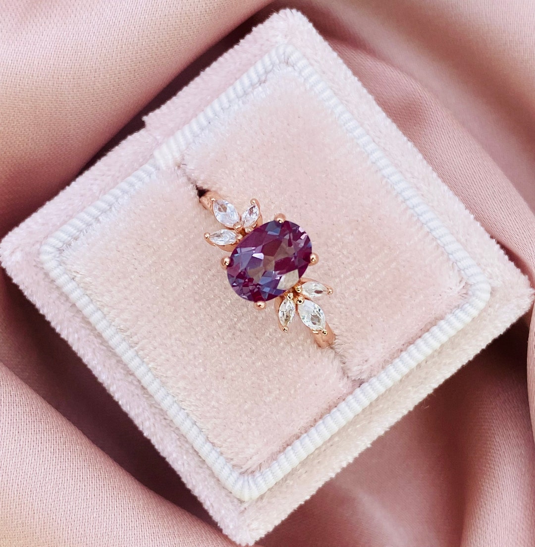 Peace Alexandrite Ring, Simple Ring, Oval Ring, Statement Ring, Promise ...