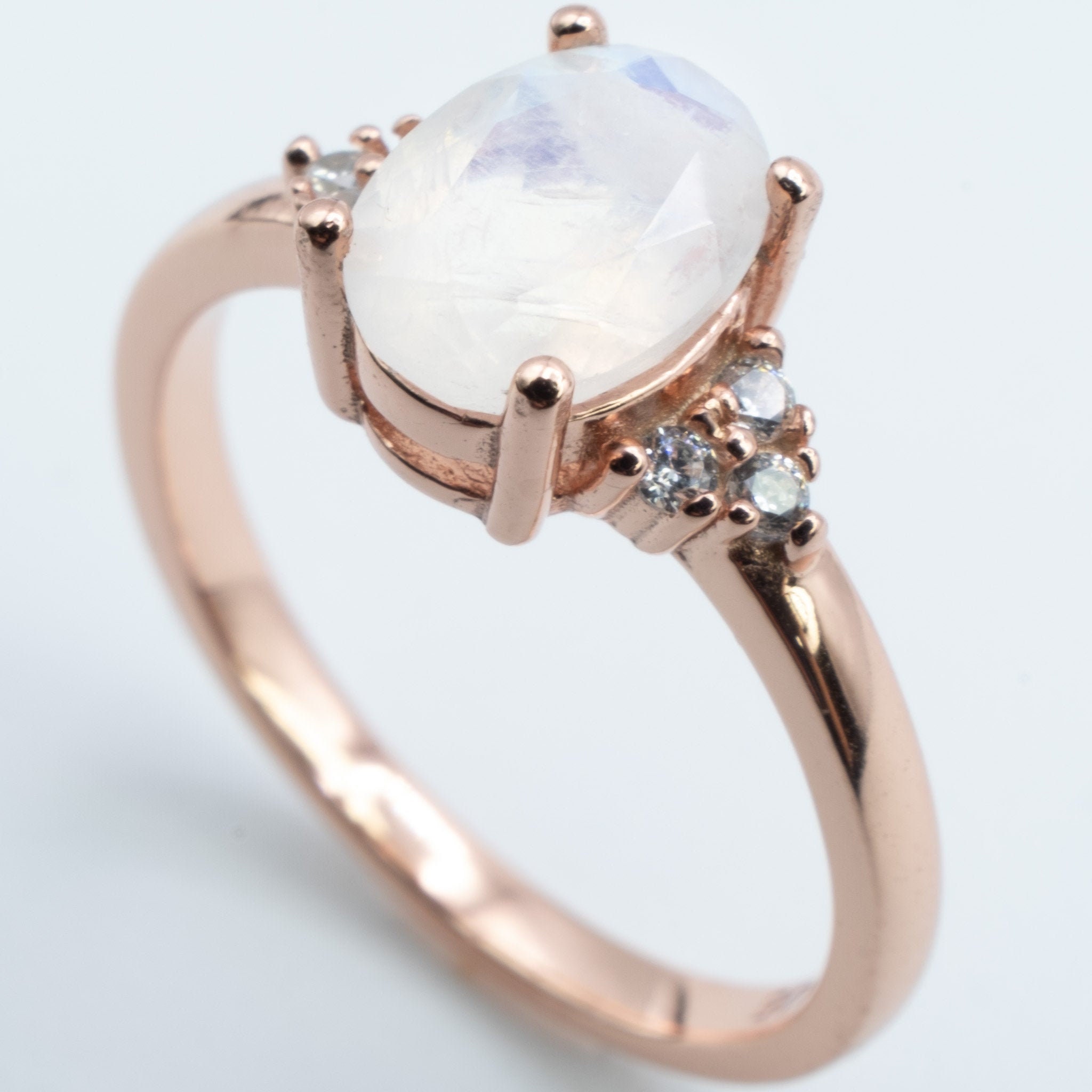 Flair Moonstone Ring Promise Ring Simple Ring Rainbow | Etsy