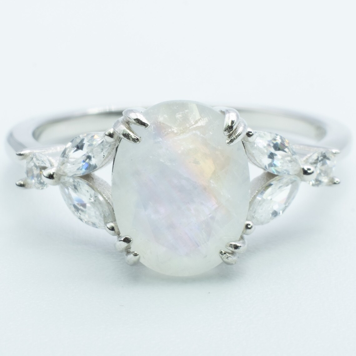 Enchanted Moonstone Ring Promise Ring Simple Ringrainbow - Etsy