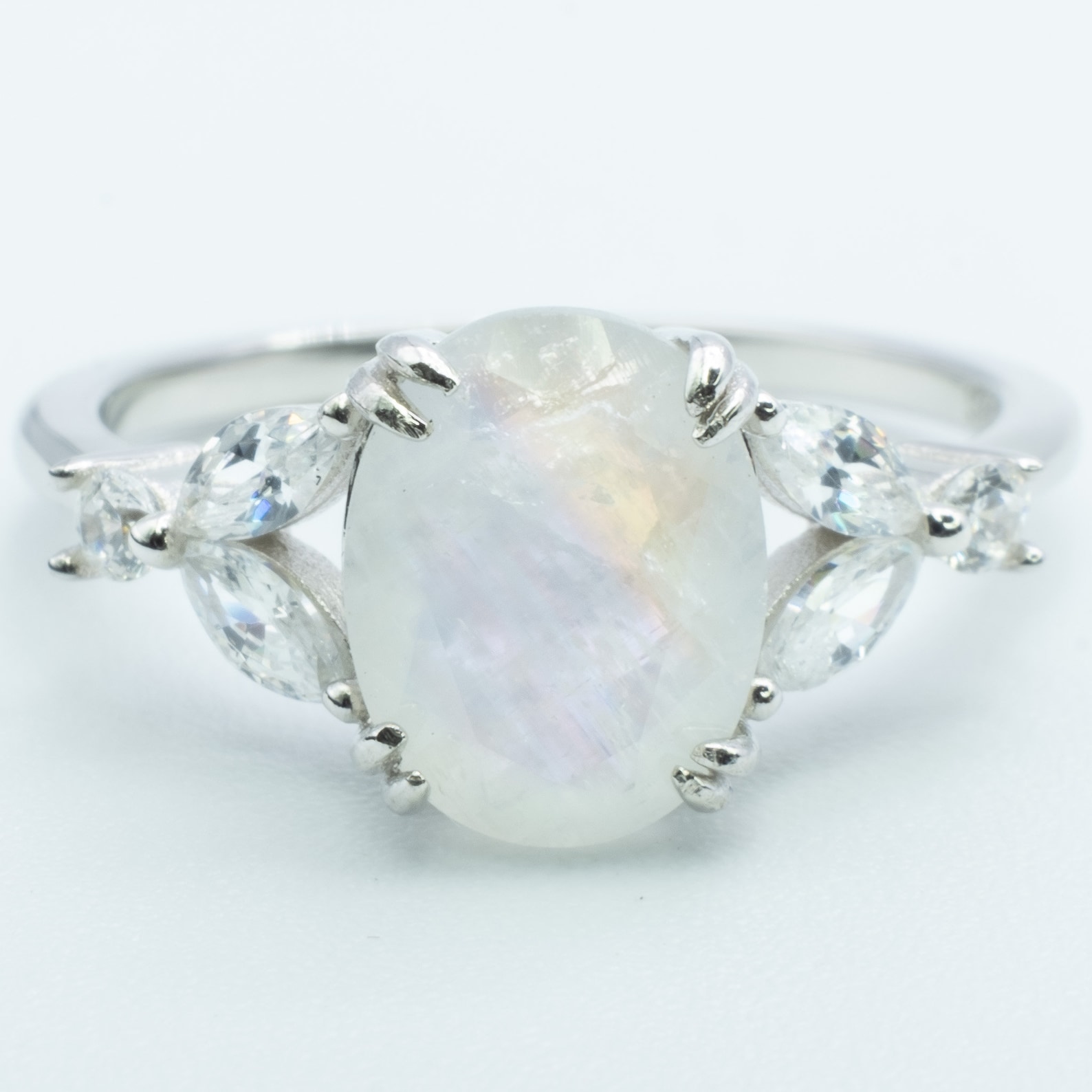 Enchanted Moonstone Ring Promise Ring Simple Ringrainbow - Etsy