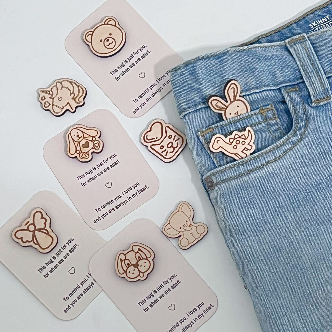 Pocket Animals, Pocket Hug, Love Token, Animal Wooden Pocket Hug, Token ...