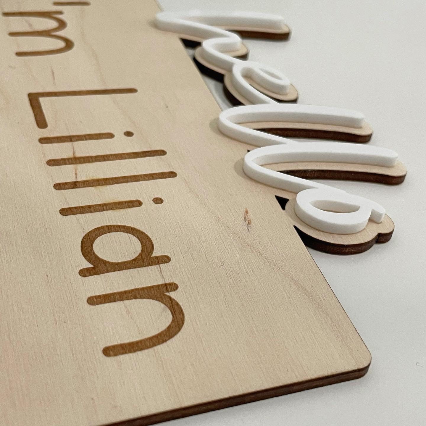 Hello Baby Sign, Wood Sign, Personalized Announcement Baby Name Sign - Etsy