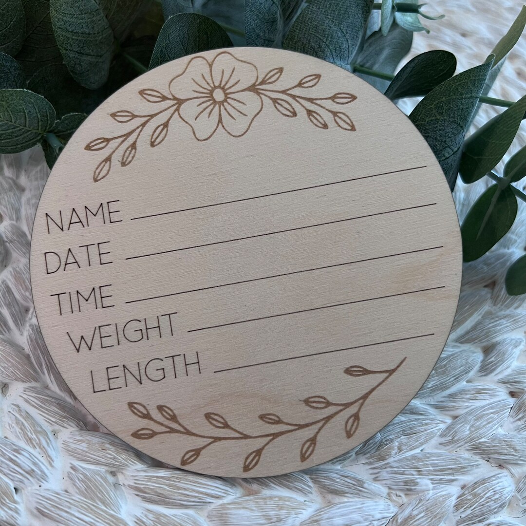 Baby Wooden Birth Sign - Etsy