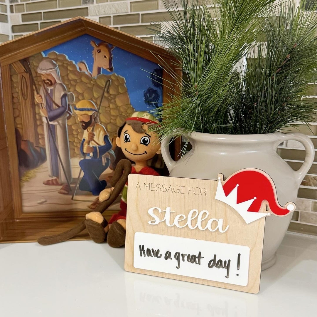 Christmas Personalized Sign, Kids Christmas Sign, Santa Elf Sign, Elf ...