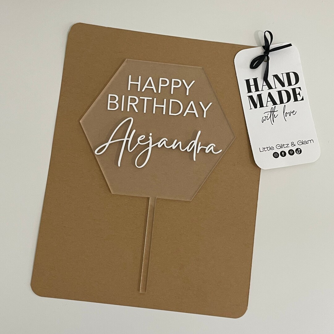 Acrylic Personalized Cake Topper - Etsy