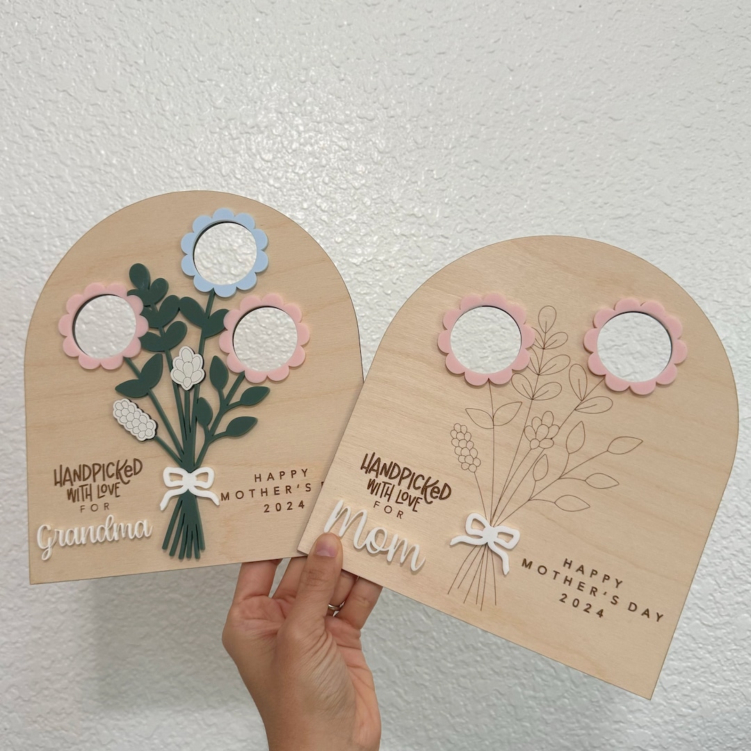 Personalized Gift for Mom, DIY Photo Mothers Day Flower, Crafts From ...