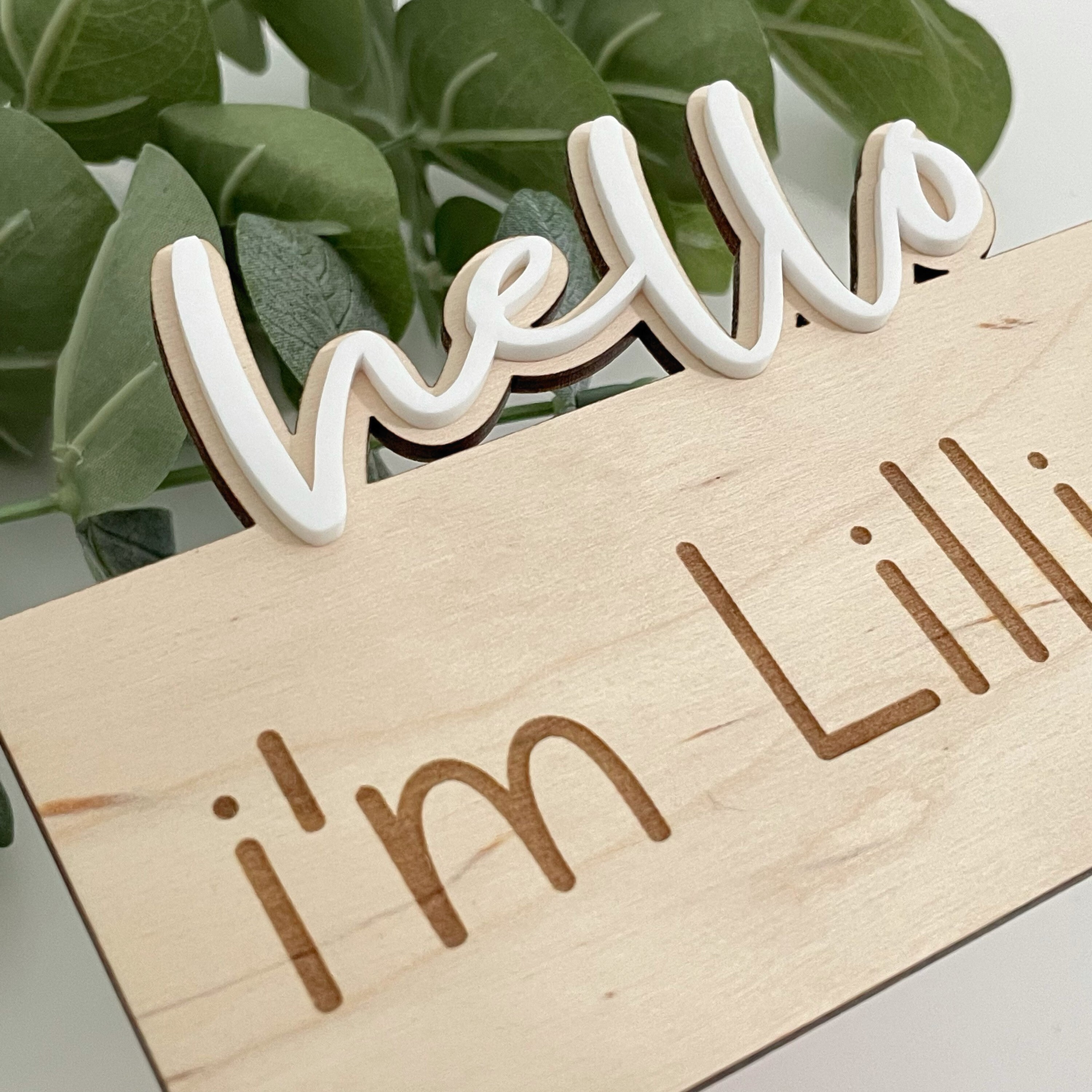 Hello Baby Sign Wood Sign Personalized Announcement Baby - Etsy