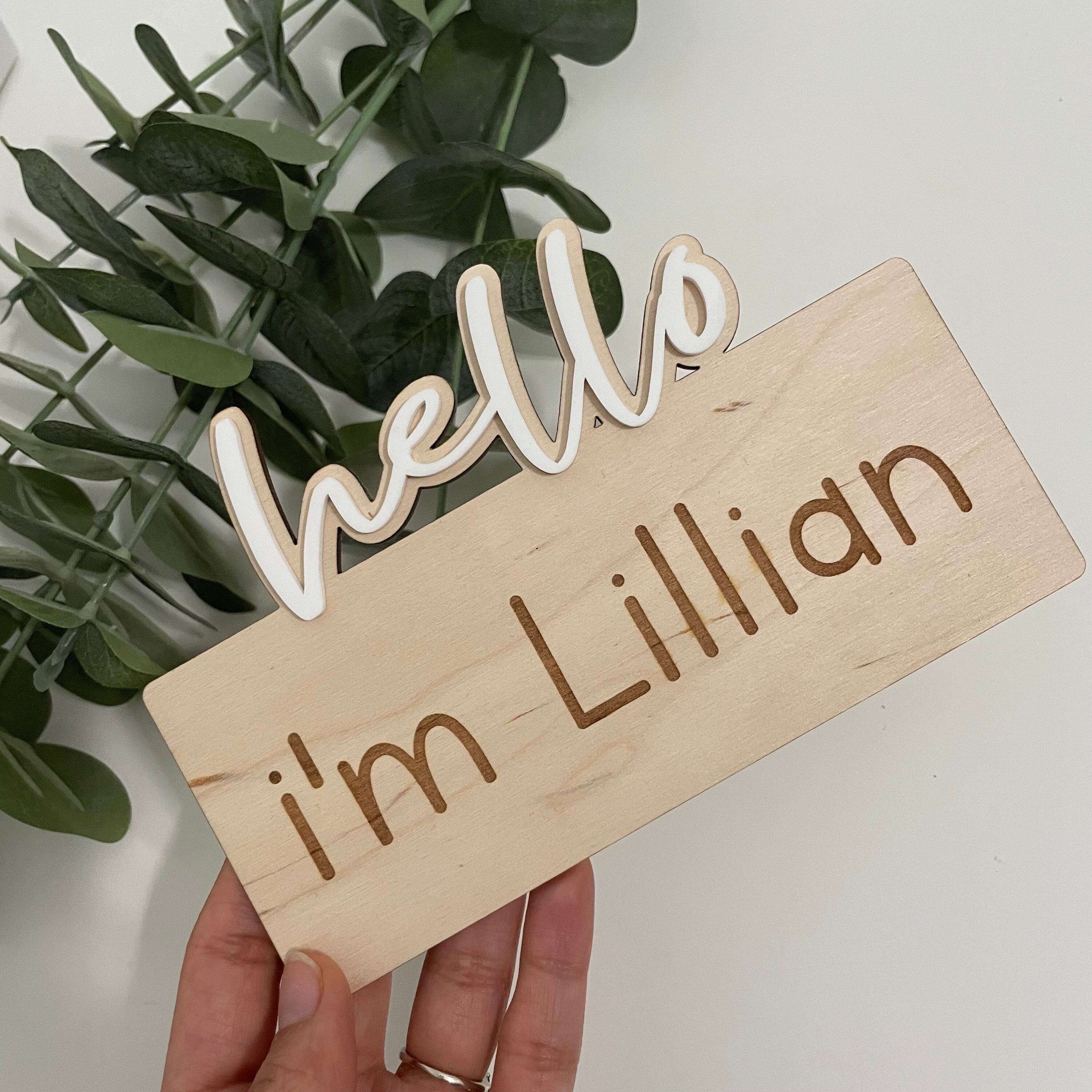 Hello Baby Sign, Wood Sign, Personalized Announcement Baby Name Sign - Etsy