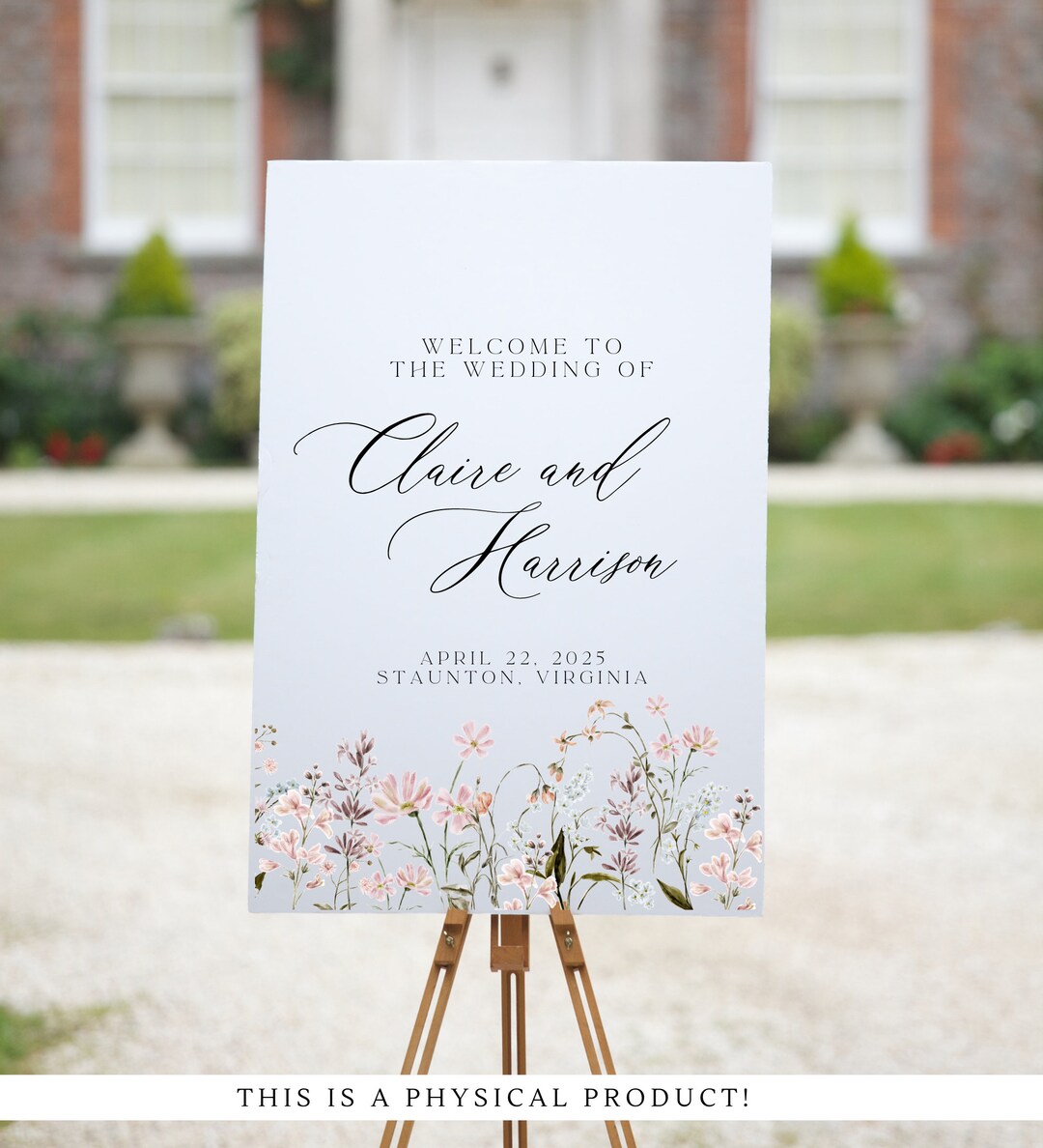Wildflower Wedding Welcome Sign Floral Wedding Sign Minimal Floral ...