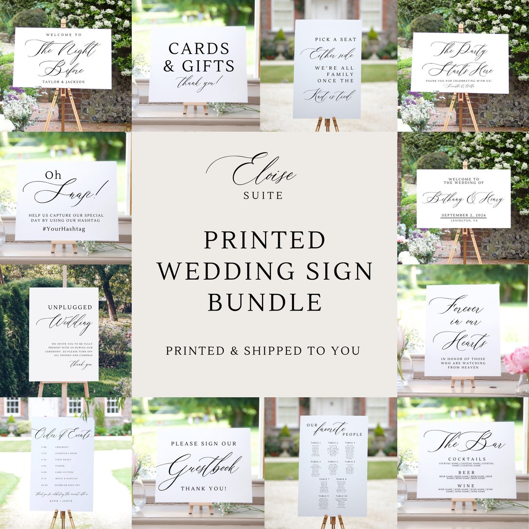 Wedding Sign Bundle Wedding Sign Set Custom Matching Wedding Sign ...