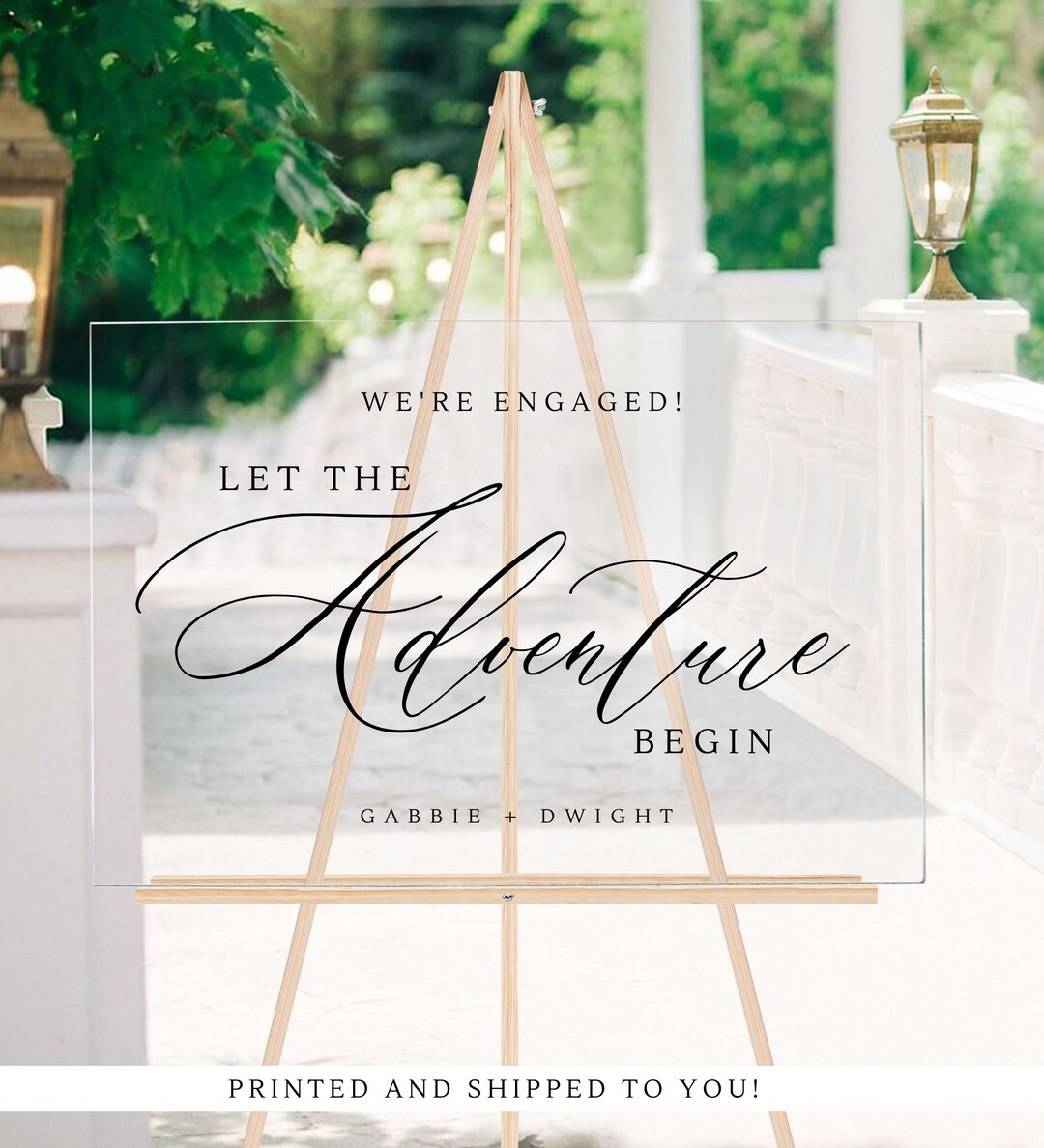 Let the Adventure Begin Welcome Sign Acrylic Engagement Welcome Sign ...
